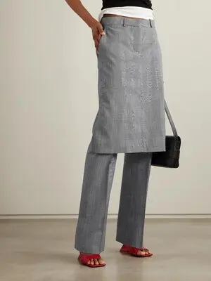 Coperni Layered Plaid Straight Leg Pants