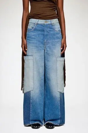 GANNI Patchwork Cargo Jeans