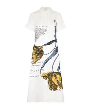 Erdem Printed Shirt Dress - White