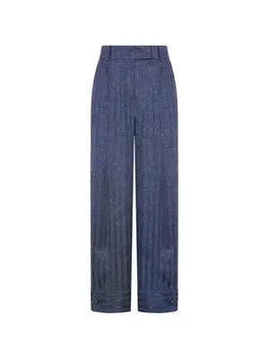 Giorgio Armani Silk Trousers With Button Cuffs