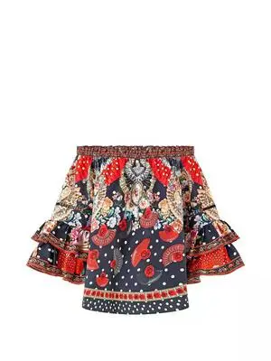 Camilla X The Daughters Of Duende Off-shoulder Ruffled Top