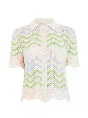Agua Bendita Chevron-knit Short-sleeve Shirt