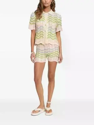 Agua Bendita Chevron-knit Short-sleeve Shirt