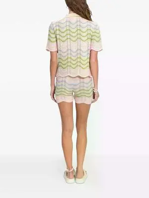 Agua Bendita Chevron-knit Short-sleeve Shirt