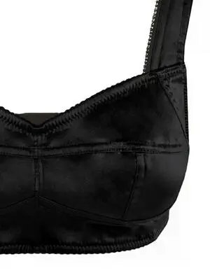 CONTESSA MILLS Seraphim Satin-finish Bra - Black