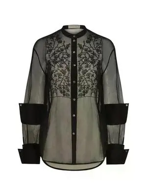 CONTESSA MILLS Winifred Bead-embroidered Silk Organza Shirt