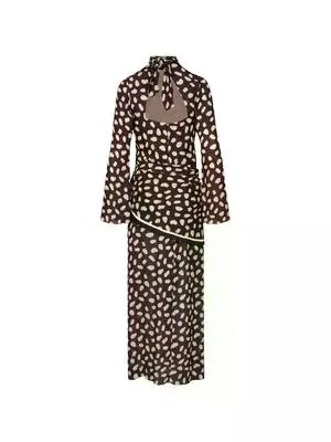 Johanna Ortiz Elegancia Gitana Printed Dress - Brown