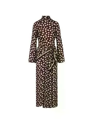 Johanna Ortiz Elegancia Gitana Printed Dress - Brown