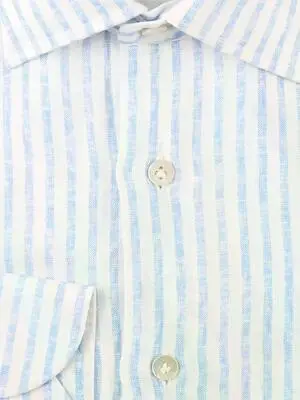 BORRIELLO NAPOLI Stripe-print Long-sleeved Shirt - Blue