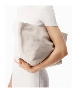 Alexander Wang Medium Logo-embossed Tote Bag - Vanilla