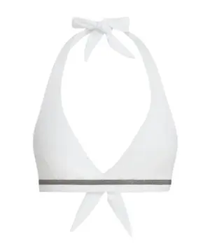 Brunello Cucinelli Monili Triangle Bikini Top - White