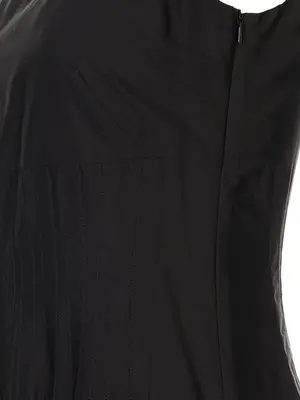 Max Mara Square-neck Pleated Midi Dress - Black