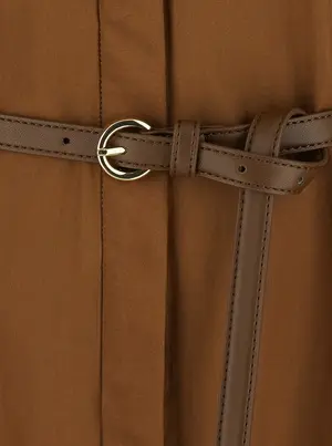 Max Mara Belted Tiered Shirt Midi Dress