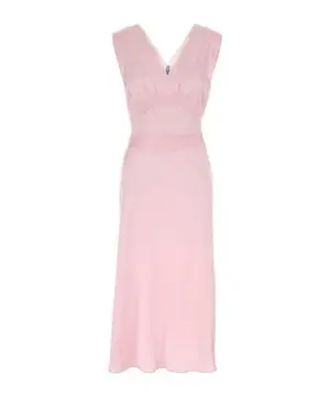 Prada Sleeveless V-neck Lace-up Dress