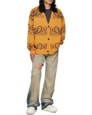 Rhude Paisley Print Button-front Cardigan