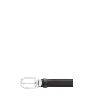 Montblanc Leather Belt With Palladium-plated Buckle - Black/brown