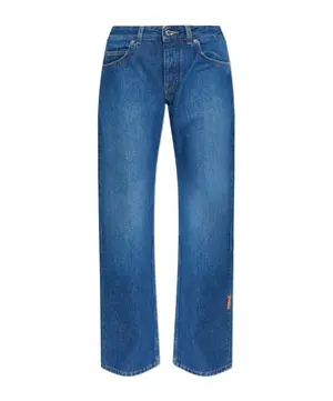 Off-White Logo Patch Straight Leg Jeans
