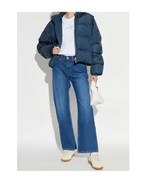 Off-White Logo Patch Straight Leg Jeans