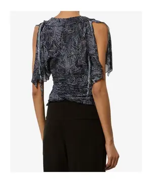 Isabel Marant Étoile Thanais Printed Deep V-neck Blouse - Midnight Blue