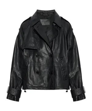 ALLSAINTS Long Sleeve Leather Double Breasted Jacket