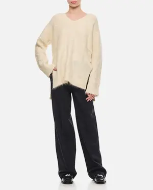 LOULOU STUDIO Wide Leg Pleated Trousers