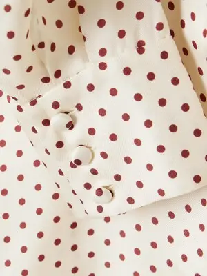 DÔEN Polka Dot Silk-blend Twill Blouse