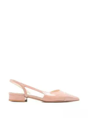 ANNA F. Patent Pointed-toe Slingback Flat Pumps