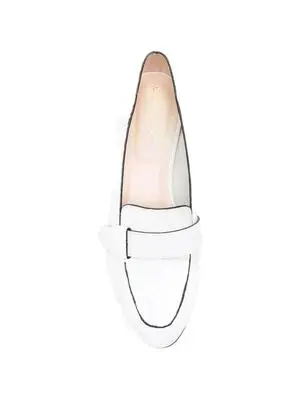 ANNA F. Croc-effect Leather Loafers