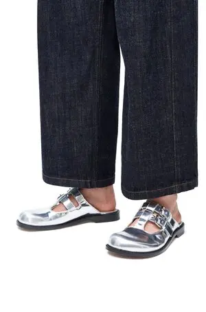 Loewe Campo Mary Jane Mules - Silver
