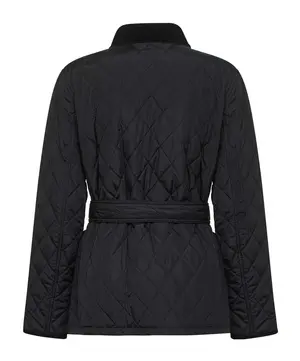 Burberry Quilted Belted Jacket With Zip And Snap Fastening