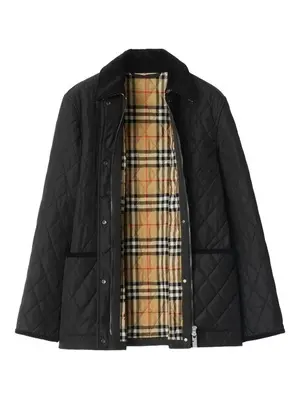 Burberry Quilted Belted Jacket With Zip And Snap Fastening