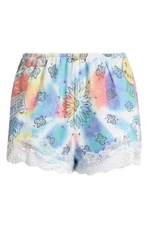 BOYS LIE Danna Tie-dye Hacci Shorts With Lace Trim