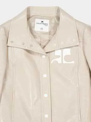 COURREGES Mastic Grey Reedition Vinyl Jacket - Beige