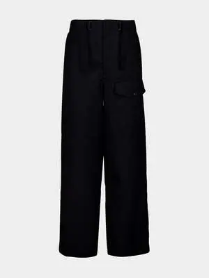 Auralee Wool Herringbone Cargo Pants - Black
