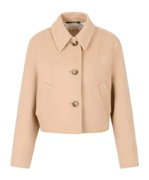 Marni Camel Felt Cropped Jacket