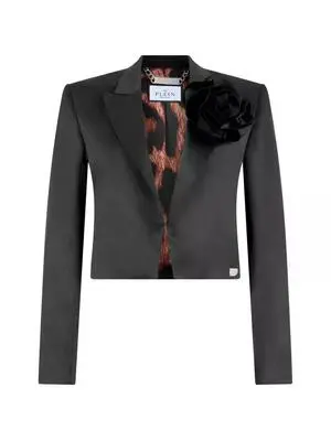 Philipp Plein Satin Flower Appliqué Jacket