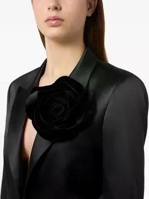 Philipp Plein Satin Flower Appliqué Jacket