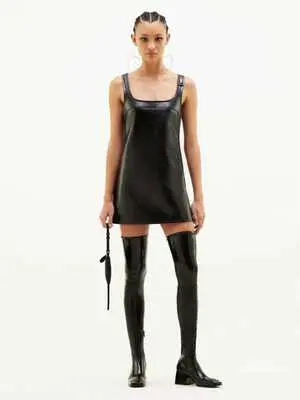 COURREGES Vinyl Mini Dress - Black