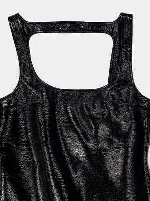 COURREGES Vinyl Mini Dress - Black