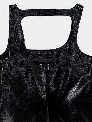 COURREGES Vinyl Mini Dress - Black