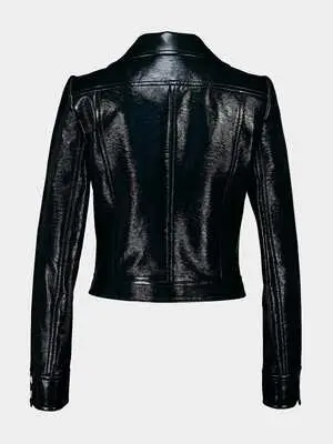 COURREGES Dark Reedition Vinyl Cropped Jacket - Green