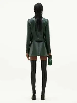 COURREGES Dark Reedition Vinyl Cropped Jacket - Green