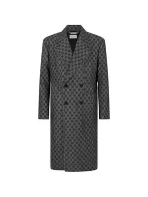 Philipp Plein Monogram Jacquard Double-breasted Coat