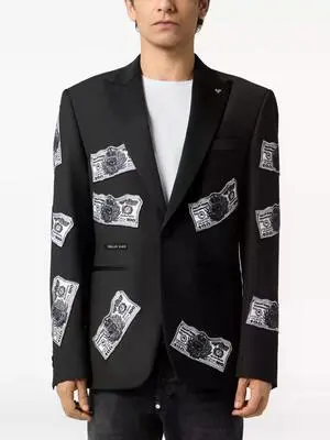 Philipp Plein Strass-embellished Dollars Blazer