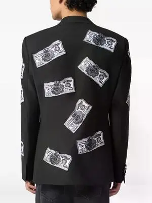 Philipp Plein Strass-embellished Dollars Blazer