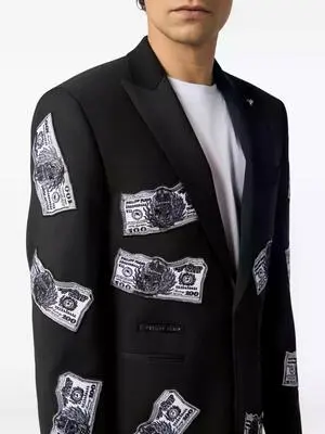 Philipp Plein Strass-embellished Dollars Blazer