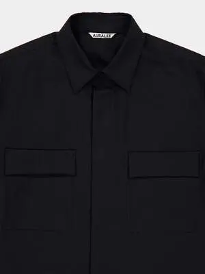 Auralee Wool Herringbone Overshirt