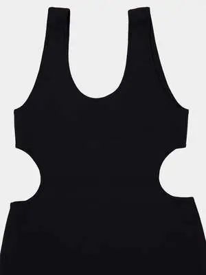 Auralee Double Faced Silk Cotton Tank With Cut-out Detail