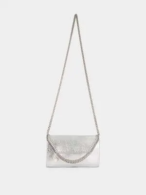 Stella McCartney Falabella Metallic Crossbody Bag - Silver