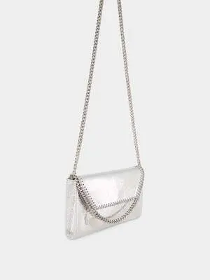 Stella McCartney Falabella Metallic Crossbody Bag - Silver